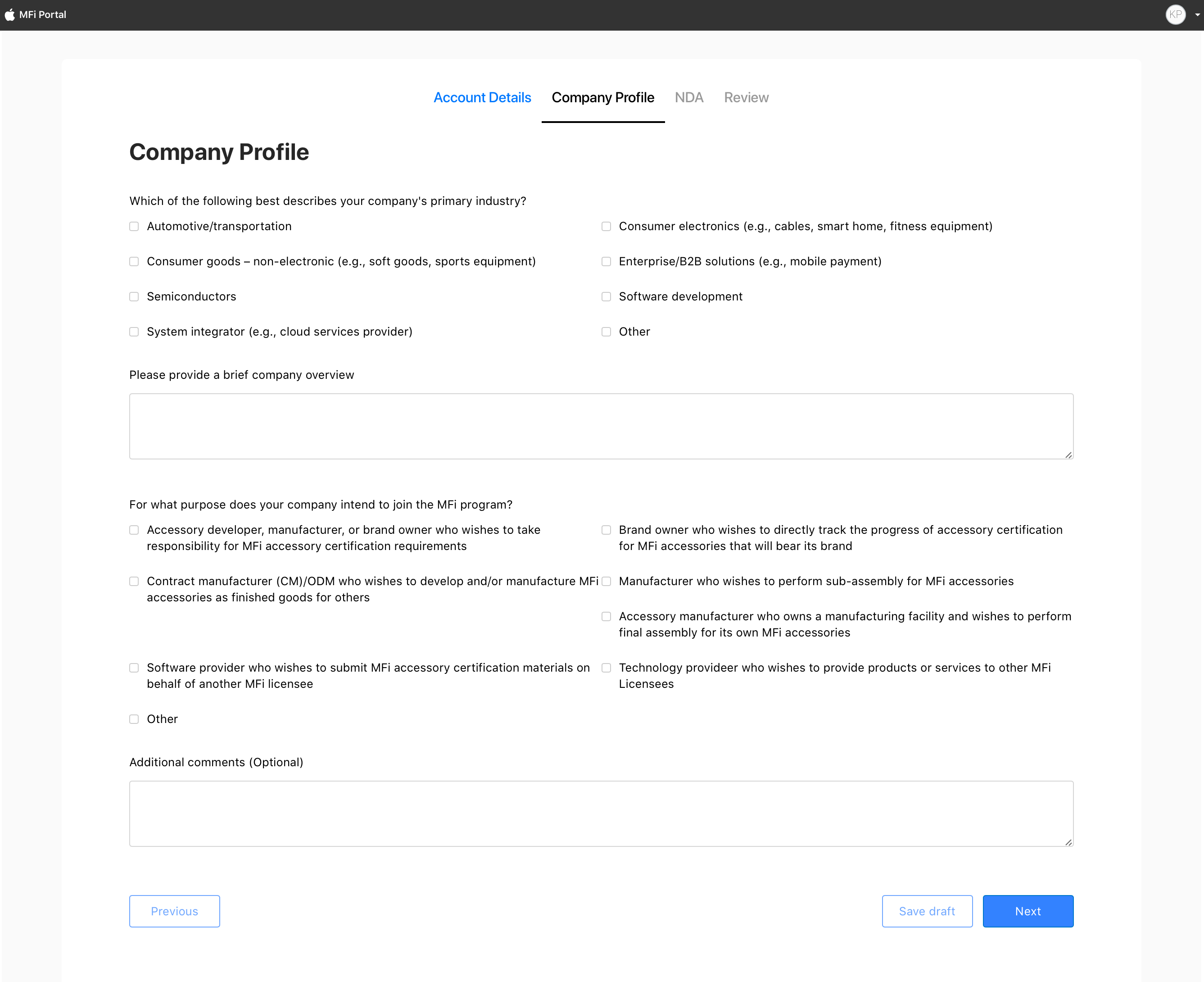 MFi Program Enrollment